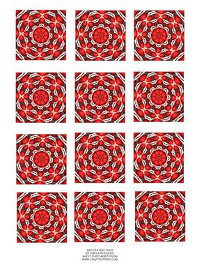 Red Tea Bag Tiles - CUP100684_66 | Craftsuprint