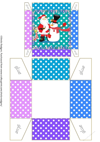GIFT BOX - SANTA AND SNOWMAN DOTS - CUP1009607_66 | Craftsuprint