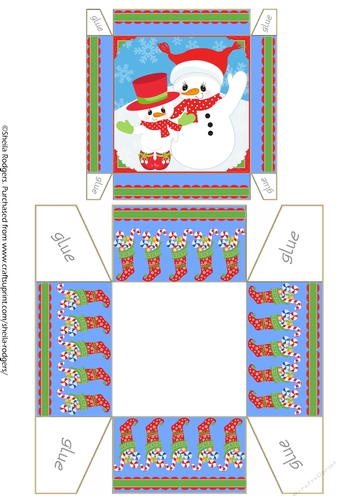 GIFT BOX - WAVING SNOWMEN - CUP1009830_66 | Craftsuprint