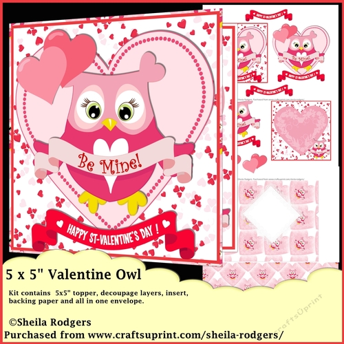 5X5 VALENTINE OWL - CUP1021384_66 | Craftsuprint