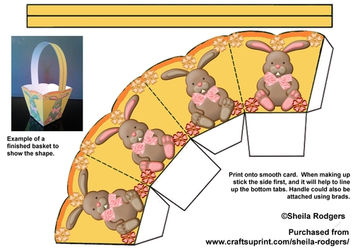 EASTER BASKET 1 - RABBITS - CUP1032604_66 | Craftsuprint