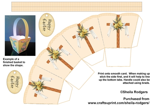 EASTER BASKET 1 - DRAPED CROSS - CUP1032732_66 | Craftsuprint