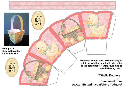 EASTER BASKET 1 - DUCKLINGS AND BASKETS - CUP1032734_66 | Craftsuprint