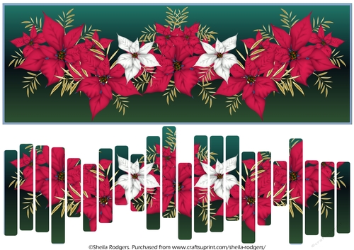 SLAT CARD - RED POINSETTIA - CUP1045407_66 | Craftsuprint