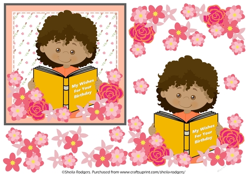 GIRL READING BIRTHDAY WISHES 3 - CUP1057656_66 | Craftsuprint