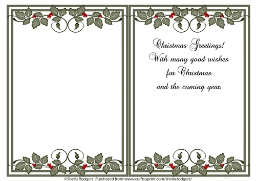 A5 CHRISTMAS GREETINGS INSERT 1 - CUP1063276_66 | Craftsuprint