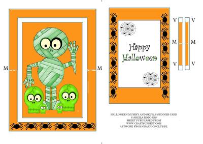 Halloween Mummy and Skulls Spinner Card - CUP119746_66 | Craftsuprint