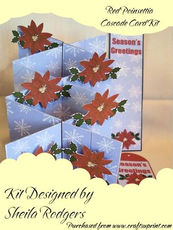 Red Poinsettia Cascade Card Kit - CUP128789_66 | Craftsuprint