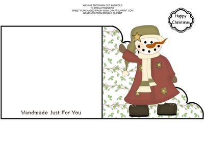 Waving Snowman Cut and Fold - CUP129129_66 | Craftsuprint