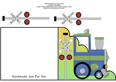 Train Engine Cut and Fold - CUP129136_66 | Craftsuprint