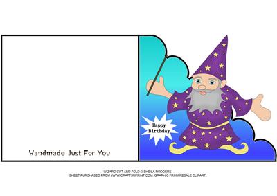 Wizard Cut and Fold Card - CUP129476_66 | Craftsuprint