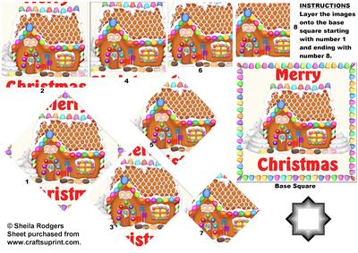 Gingerbread House Star Pyramid - CUP134826_66 | Craftsuprint