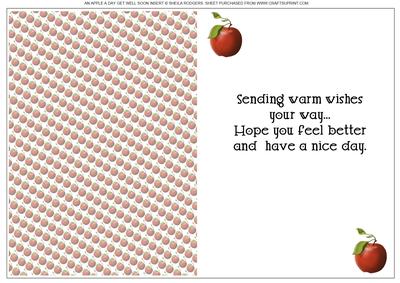 An Apple a Day Get Well Soon Insert - CUP142292_66 | Craftsuprint
