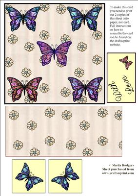 Butterflies Exploding Card - CUP143710_66 | Craftsuprint