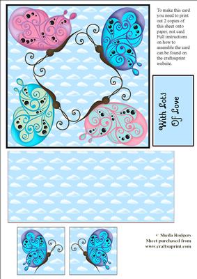 Rotating Butterflies Exploding Card - CUP161680_66 | Craftsuprint