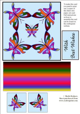 Striped Butterfly Exploding Card - CUP161689_66 | Craftsuprint