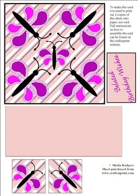 Belated Birthday Butterflies Exploding Card - CUP161691_66 | Craftsuprint