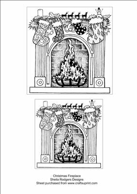 Christmas Fireplace Digital Stamps - CUP16789_66 | Craftsuprint