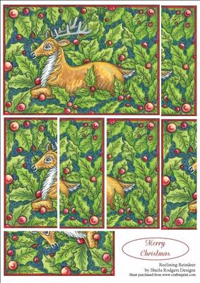 Reclining Reindeer Side Stacker - CUP17522_66 | Craftsuprint