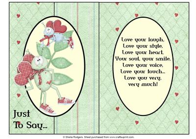 Love Bugs with Poem - CUP180316_66 | Craftsuprint