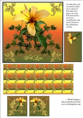 Exploding Card Yellow Flower - CUP185412_66 | Craftsuprint