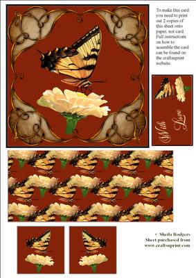 Exploding Card Butterfly on Flower - CUP185419_66 | Craftsuprint