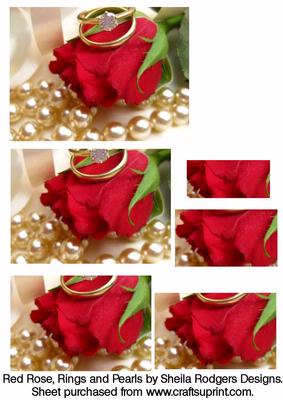 Red Rose, Rings and Pearls. - CUP20037_66 | Craftsuprint