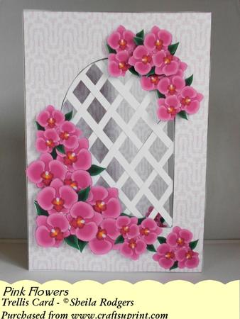 Pink Flowers - Trellis Card Kit - CUP215170_66 | Craftsuprint