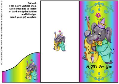 Voucher Card - Musical Elephant - CUP225281_66 | Craftsuprint