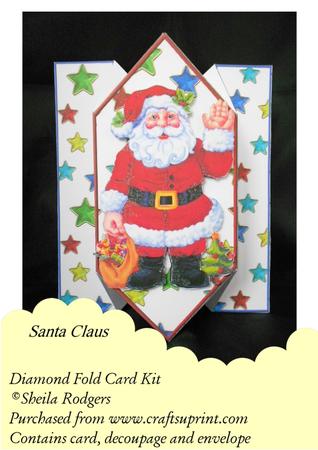 Santa Claus - Diamond Fold Card - CUP229552_66 | Craftsuprint