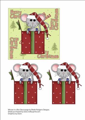 Mouse in a Box Decoupage - CUP24494_66 | Craftsuprint