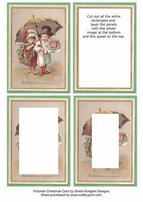 Victorian Christmas Card, Children - CUP25945_66 | Craftsuprint