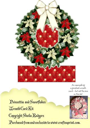 Poinsettia and Snowflakes Wreath Card Kit - CUP259910_66 | Craftsuprint
