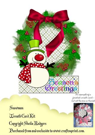 Wreath Card Kit - with Snowman - CUP259960_66 | Craftsuprint