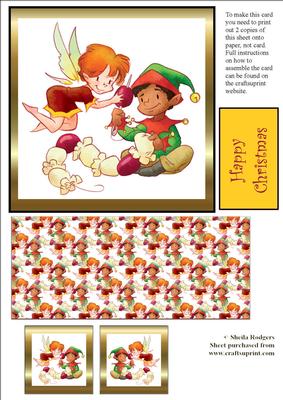 Exploding Card - Christmas Elves - CUP268023_66 | Craftsuprint
