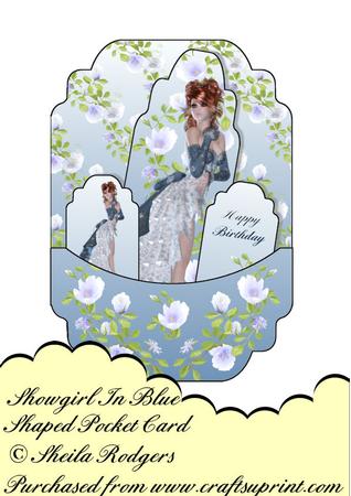 Shaped Pocket Card - Showgirl in Blue - CUP299213_66 | Craftsuprint