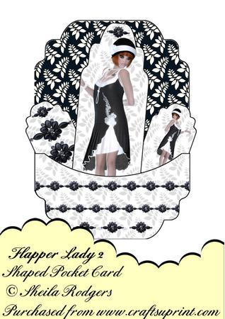Shaped Pocket Card - Flapper Lady 2 - CUP299654_66 | Craftsuprint
