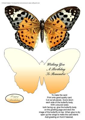 Butterfly Stand Up Card 1 - CUP302406_66 | Craftsuprint