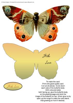Butterfly Stand Up Card 2 - CUP302411_66 | Craftsuprint