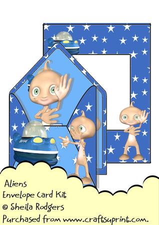 Envelope Card Kit - Aliens - CUP302715_66 | Craftsuprint