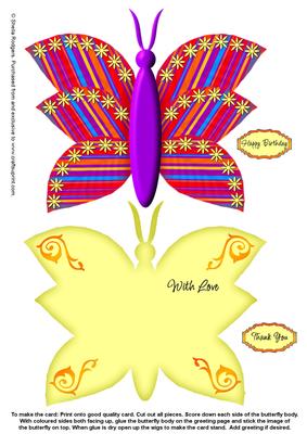 Artistic Butterfly Stand Up Card 3 - CUP304628_66 | Craftsuprint