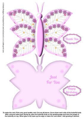 Artistic Butterfly Stand Up Card 6 - CUP304644_66 | Craftsuprint
