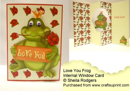 Internal Window Card - Love You Frog - CUP308265_66 | Craftsuprint