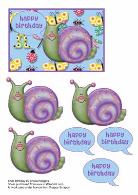 Snail Birthday - CUP32451_66 | Craftsuprint
