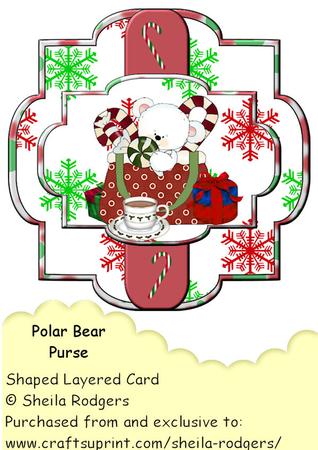 Shaped Layered Card - Polar Bear Purse - CUP331485_66 | Craftsuprint