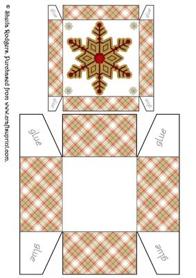 Red and Gold Snowflake Gift Box - CUP337847_66 | Craftsuprint