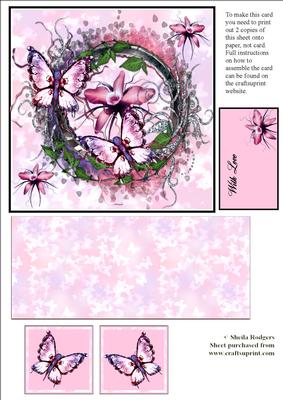 Shimmering Butterflies - Exploding Card - CUP345121_66 | Craftsuprint