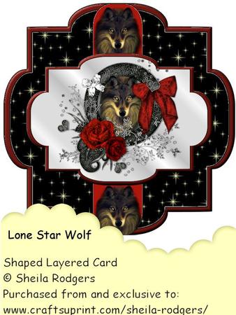 Lone Star Wolf Shaped Layered Card - CUP350838_66 | Craftsuprint