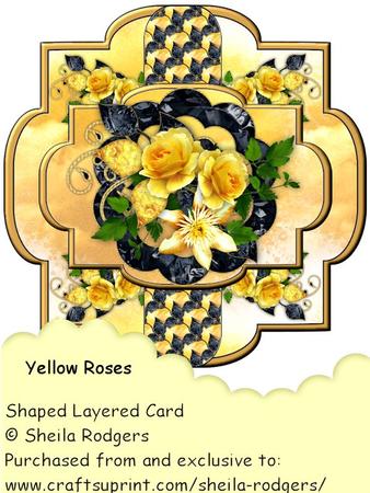 Yellow Roses Shaped Layered Card - CUP350842_66 | Craftsuprint