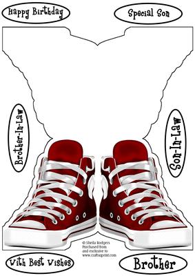 Red Sneakers Shaped Card - CUP353902_66 | Craftsuprint